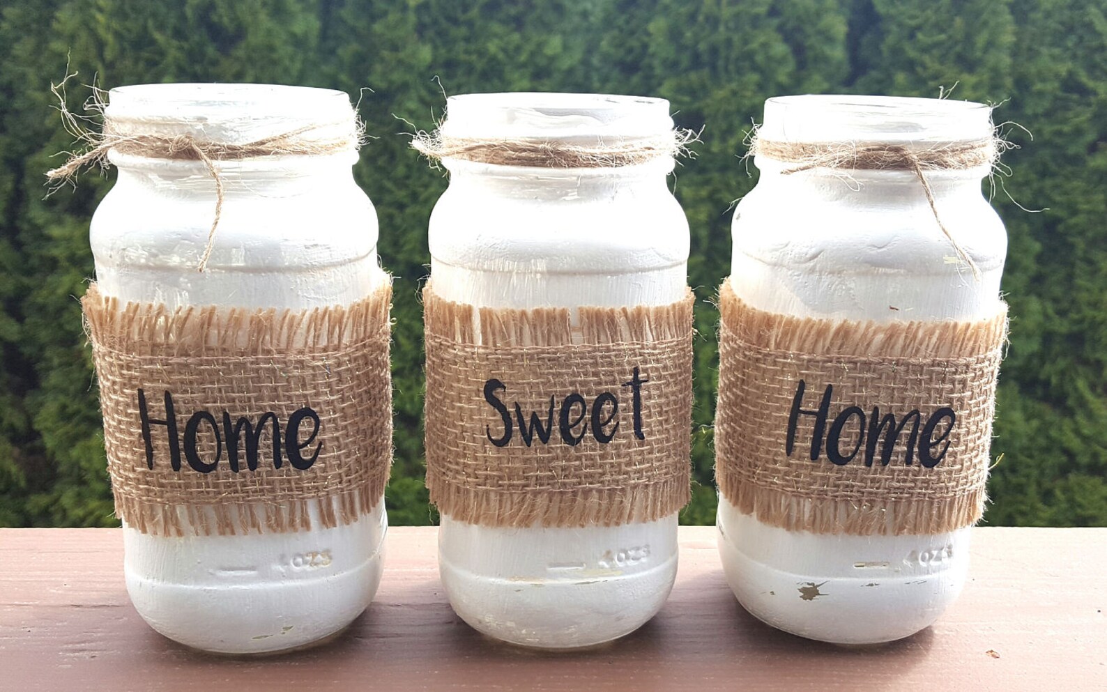 Home Sweet Home Jars Painted Jars Shabby Chic Decor - Etsy