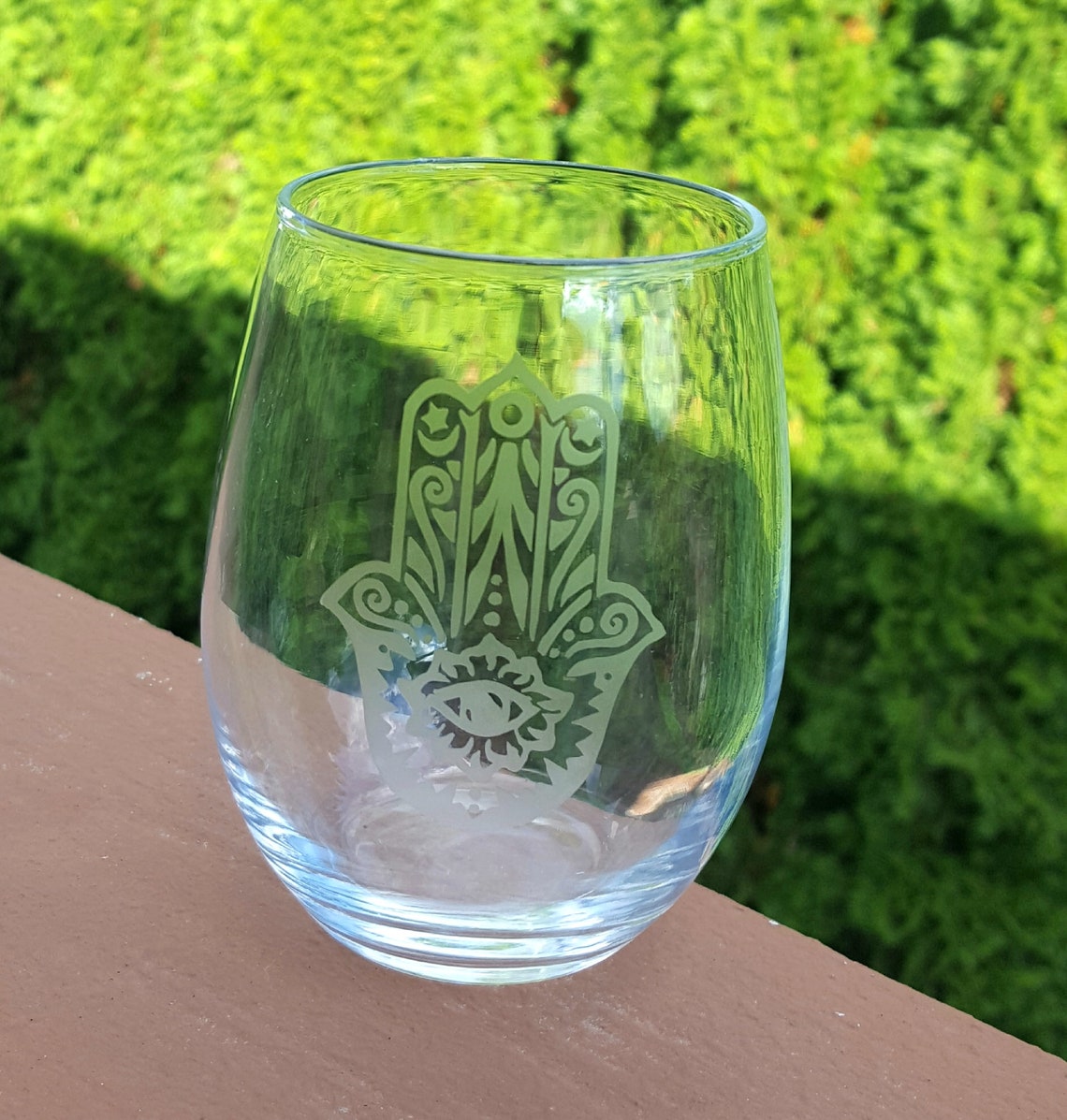 Hamsa Hand Hamsa Wine Glass Hamsa Gift Etched Wine Glass - Etsy
