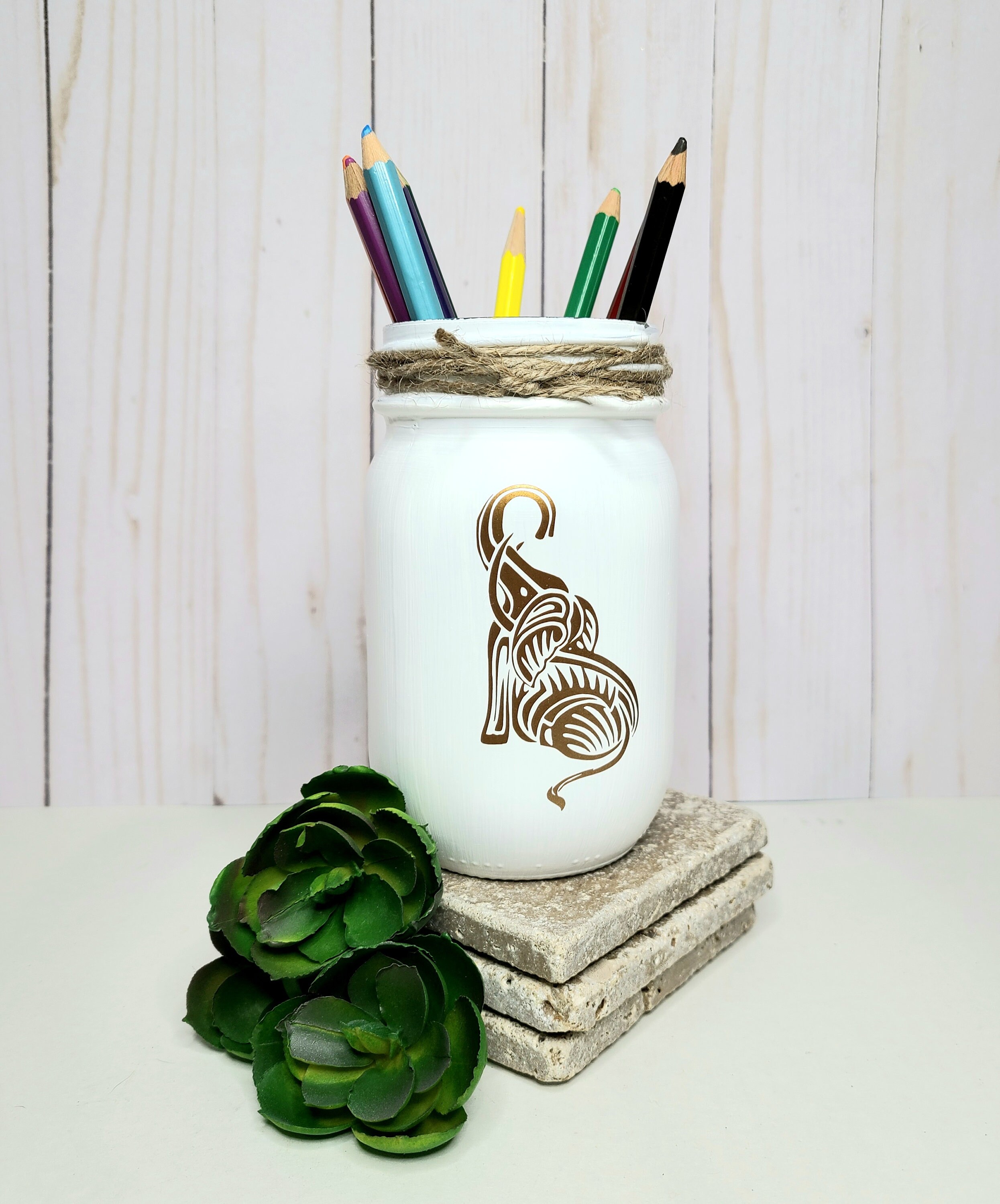 Elephant Pencil Holder Elephant Gift Elephant Decor Office - Etsy