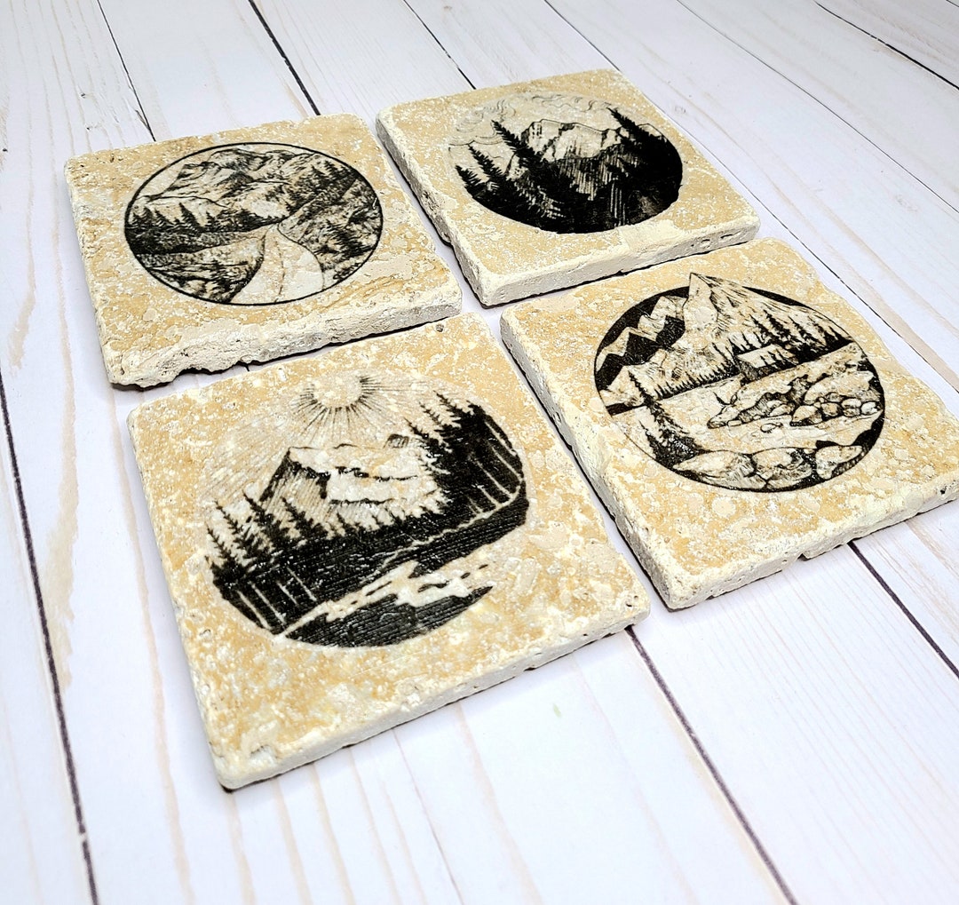 Nature Landscape Coasters, Nature Gifts , Gift for Men, Drink Coasters ...