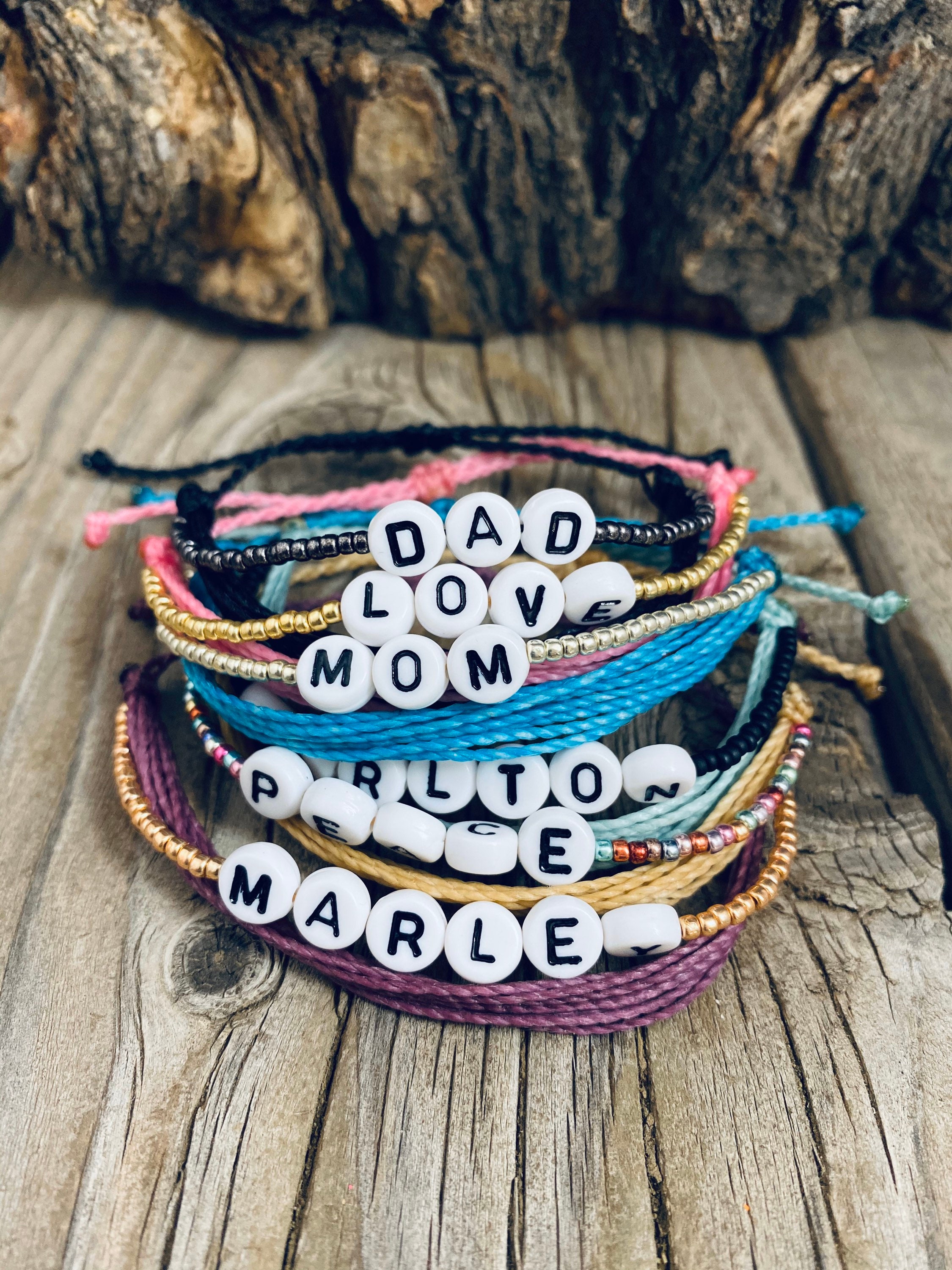 Adjustable Wax String Name Bracelet String Word Bracelet - Etsy