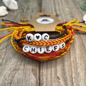 Pack of 10 Wax String Bracelets Kansas City Chiefs / Kansas City Swag ...