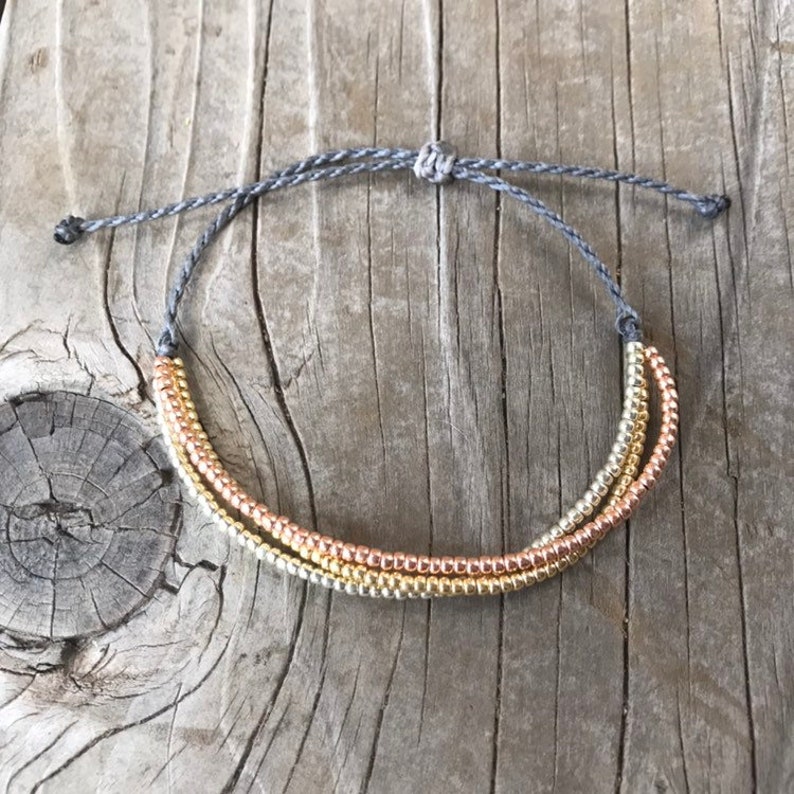 1 Skinny Braided String Bracelet Wax String Bracelet Beach - Etsy