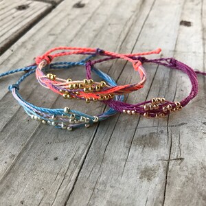 1 Twisted String Bracelet, Wax String Bracelet, Beach Jewlery, Surfer ...