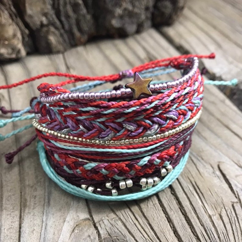 Pack of 6 Bracelets string bracelet wax string friendship | Etsy