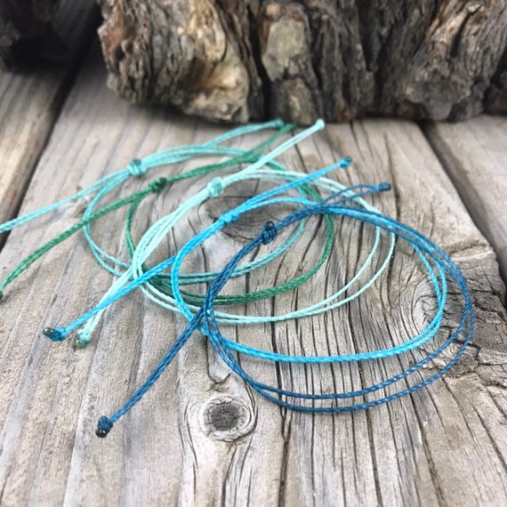 Adjustable Wax String Bracelet Adjustable Wax String Anklet Wax Cord Anklet Custom Two Strand Etsy