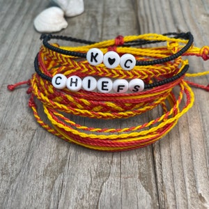 Pack of 10 Wax String Bracelets Kansas City Chiefs / Kansas City Swag ...