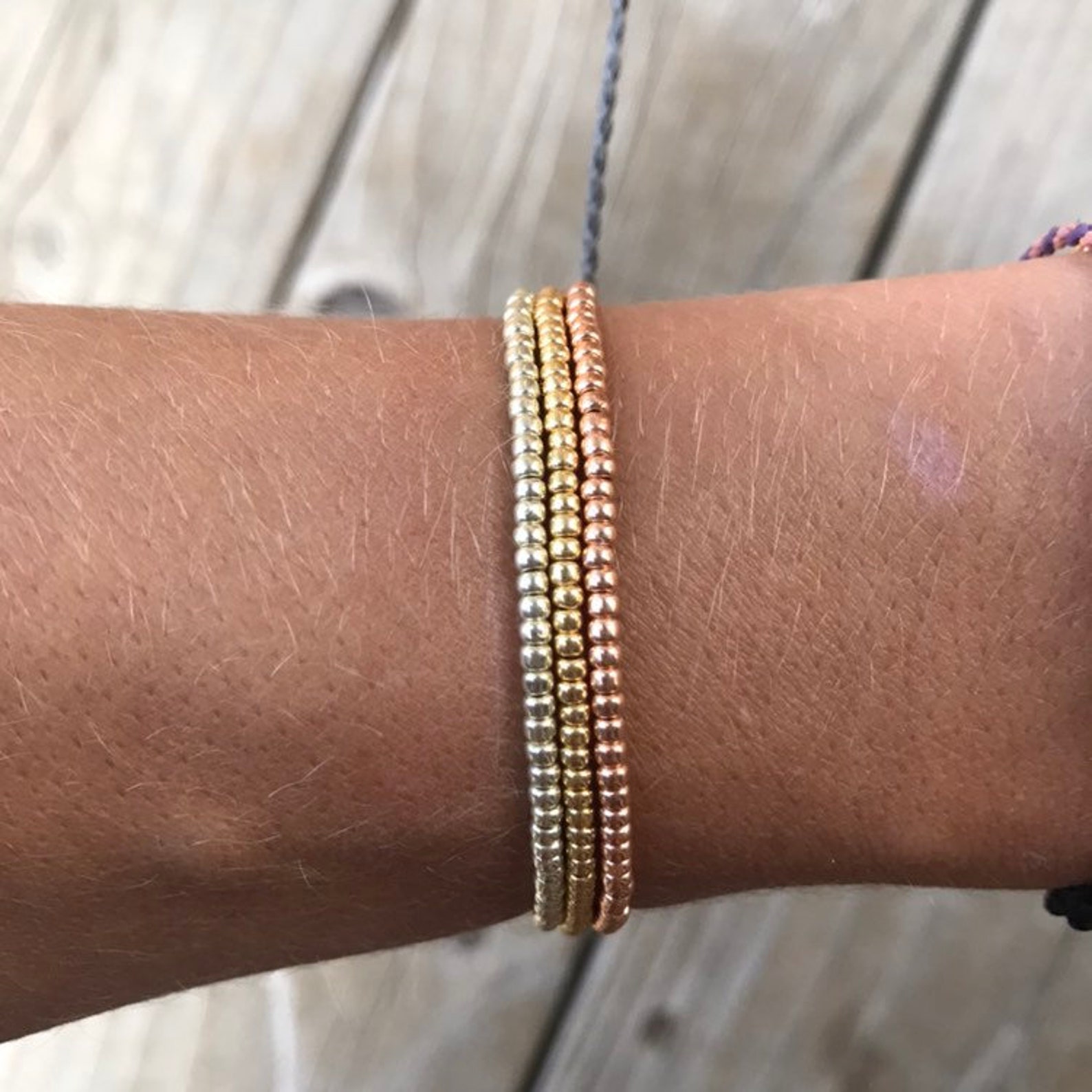 1 skinny braided string bracelet wax string bracelet beach | Etsy