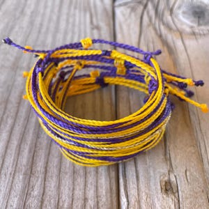 Louisiana State University String Bracelet / LSU Tigers Bracelet ...
