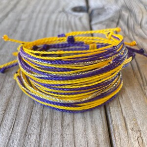 Louisiana State University String Bracelet / LSU Tigers Bracelet ...