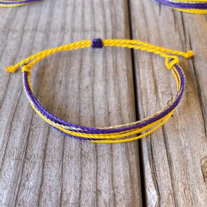Louisiana State University String Bracelet / LSU Tigers Bracelet ...