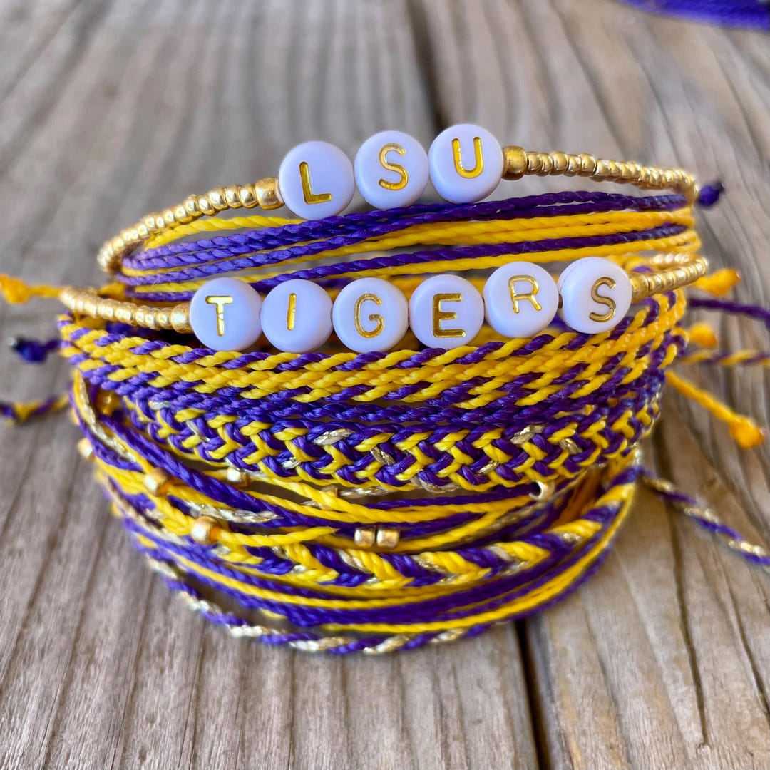 Louisiana State University String Bracelet / LSU Tigers Bracelet ...