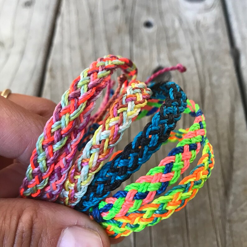 Custom Flat Braided Wax String Bracelet Woven Bracelet | Etsy
