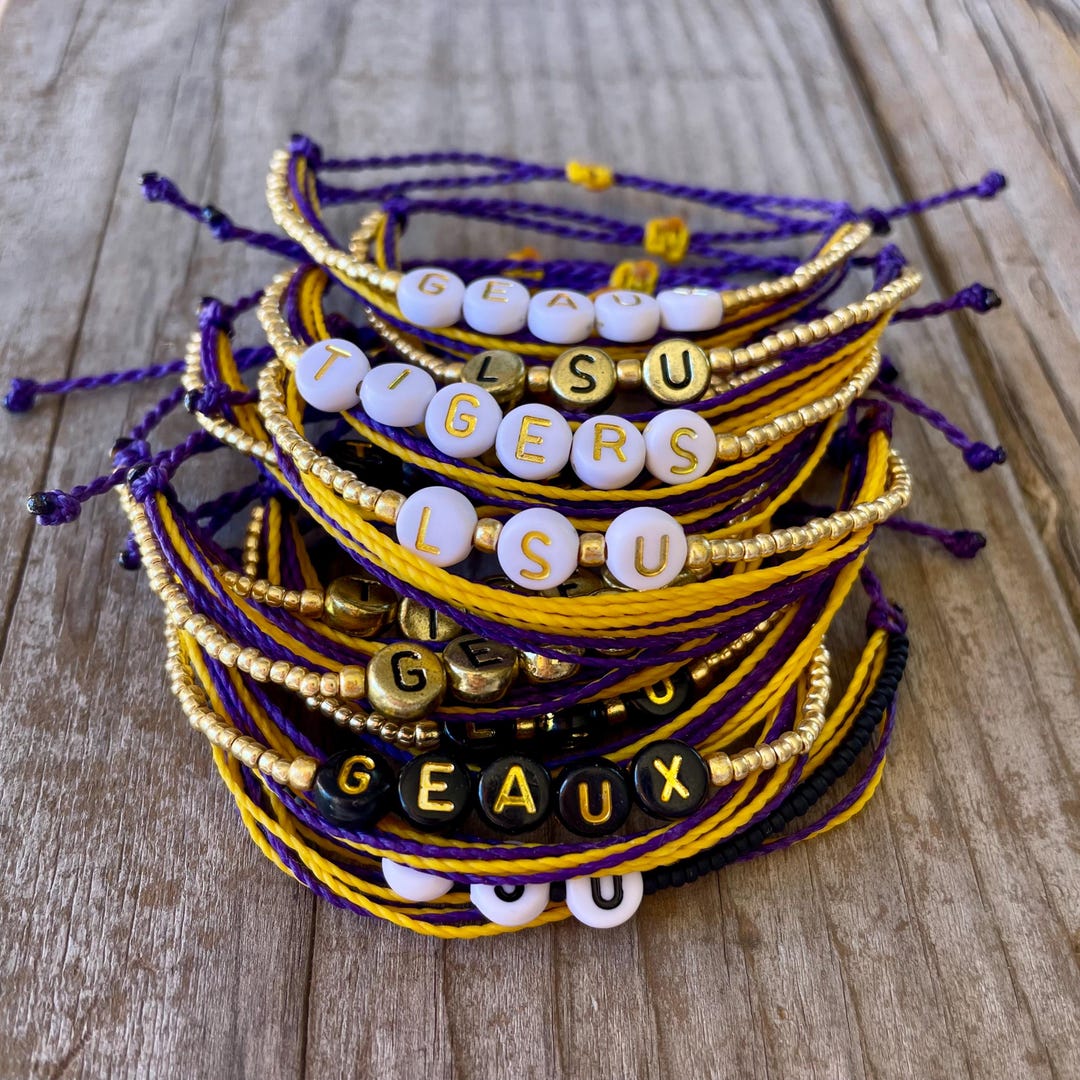 Louisiana State University String Bracelet / LSU Tigers Bracelet ...
