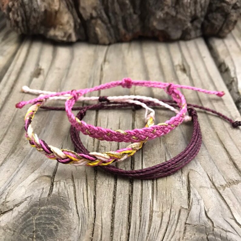 Pack of 6 Bracelets String Bracelet Wax String Friendship - Etsy