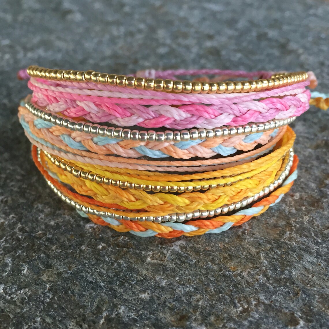 String Bracelet Stackable Bracelet Boho Wax String - Etsy