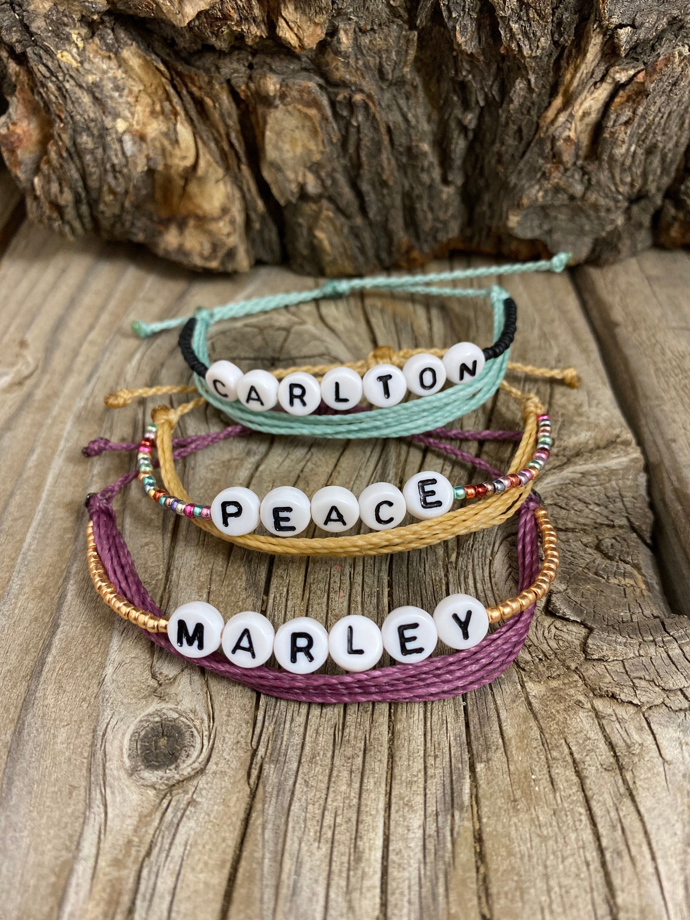 Adjustable Wax String Name Bracelet String Word Bracelet - Etsy