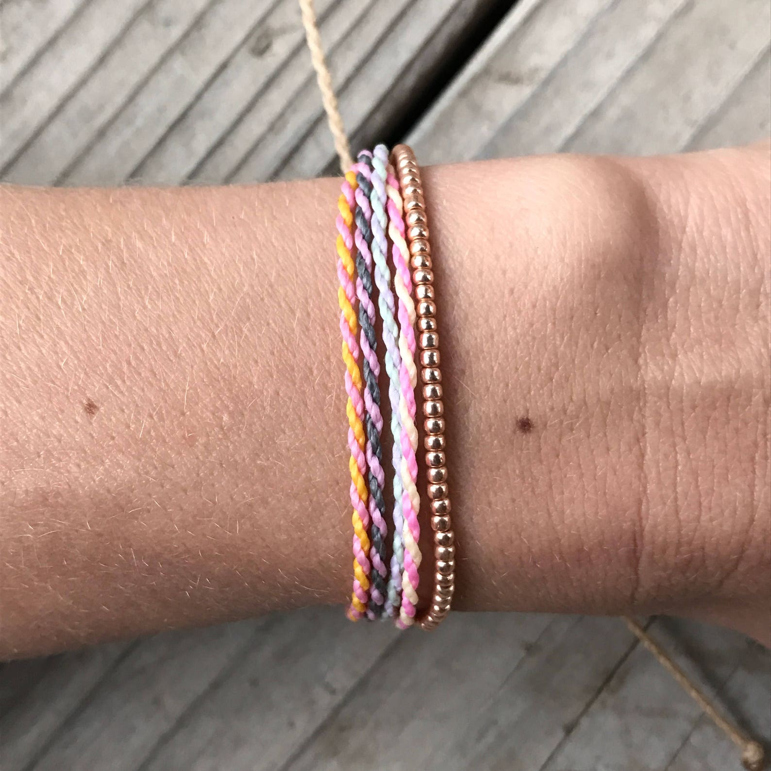 Custom String Bracelet Wax String Bracelet Stackable | Etsy