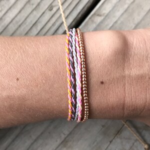 Custom String Bracelet, Wax String Bracelet, Stackable Bracelet, Beaded ...