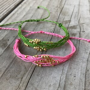 1 Twisted String Bracelet, Wax String Bracelet, Beach Jewlery, Surfer ...