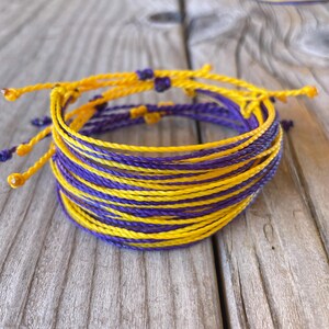 Louisiana State University String Bracelet / LSU Tigers Bracelet ...