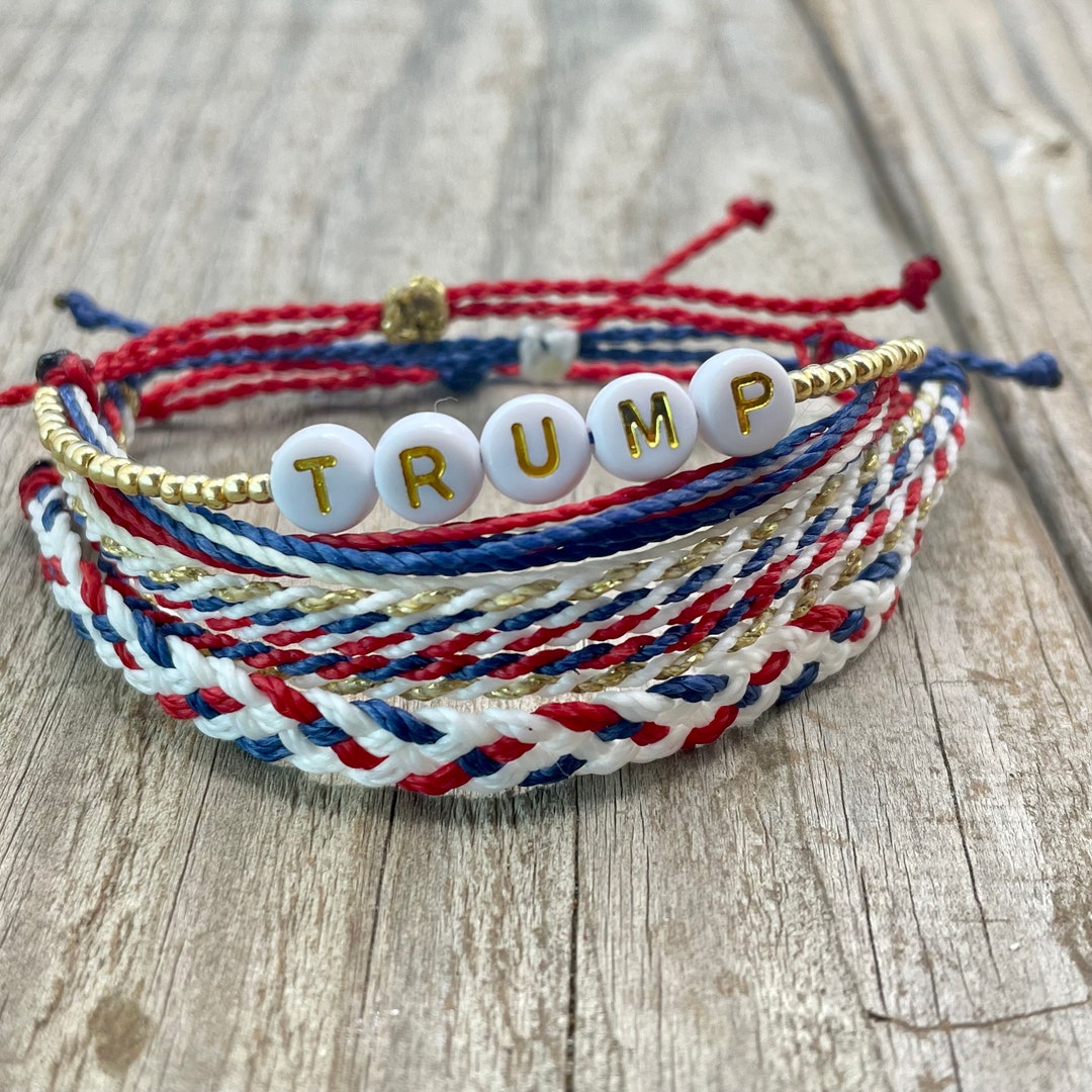 TRUMP Adjustable Wax String Bracelet Set of 3 / Trump 2024 Bracelet ...