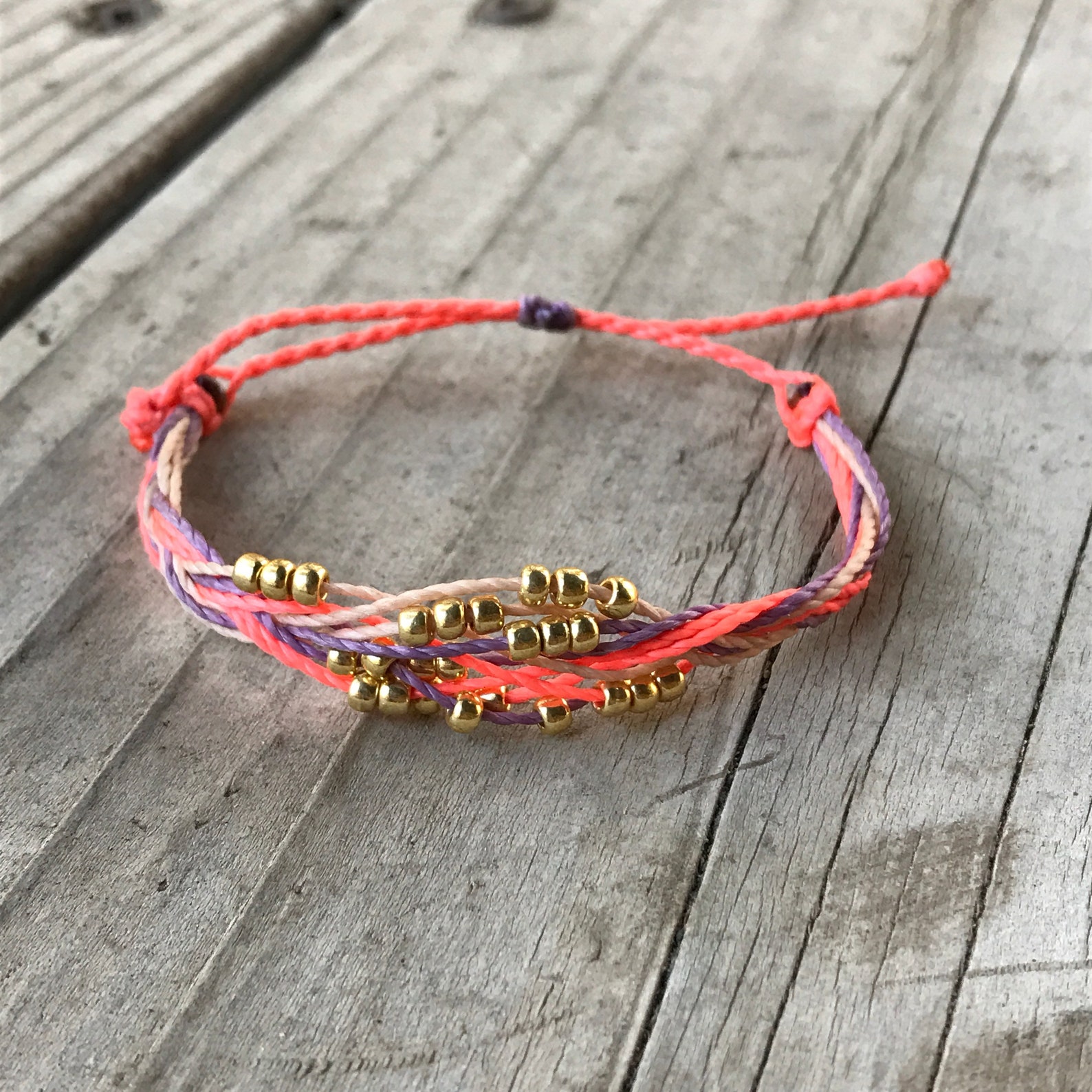 1 Twisted String Bracelet Wax String Bracelet Beach Jewlery - Etsy