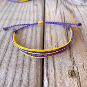 Louisiana State University String Bracelet / LSU Tigers Bracelet ...