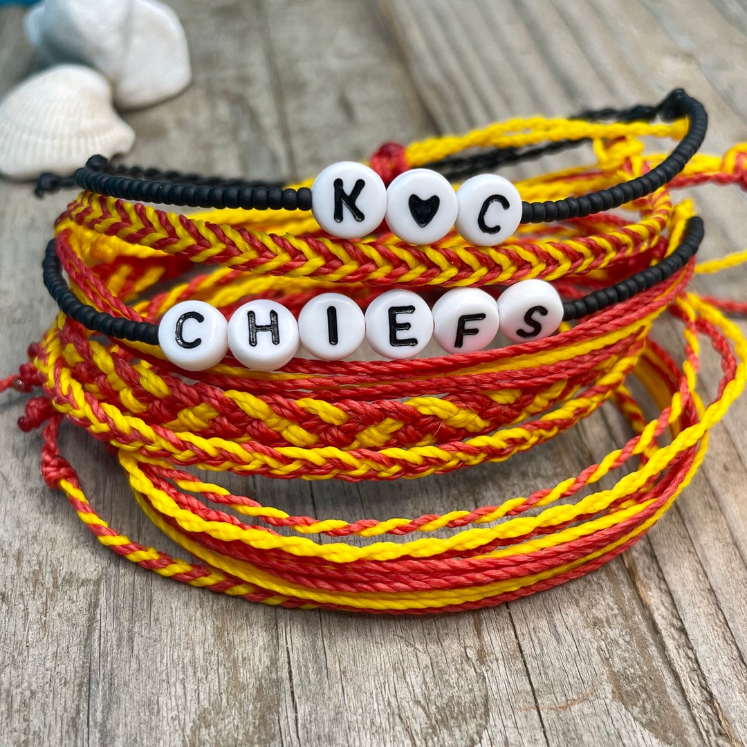 Pack of 10 Wax String Bracelets Kansas City Chiefs / Kansas City Swag ...