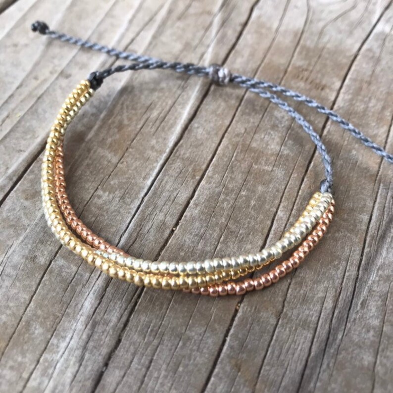 1 Skinny Braided String Bracelet Wax String Bracelet Beach - Etsy