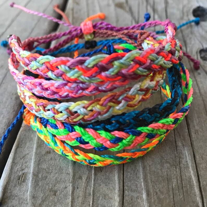 Custom Flat Braided Wax String Bracelet Woven Bracelet | Etsy