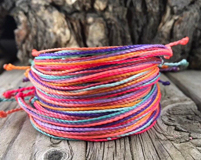 1 String Bracelet Stackable Bracelet Wax String Bracelet - Etsy