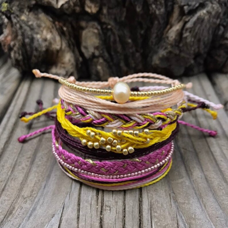 Pack of 6 Bracelets String Bracelet Wax String Friendship - Etsy