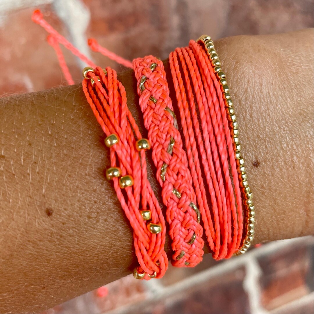 Pack of 3 Adjustable String Bracelets / Wax String Bracelet Set ...