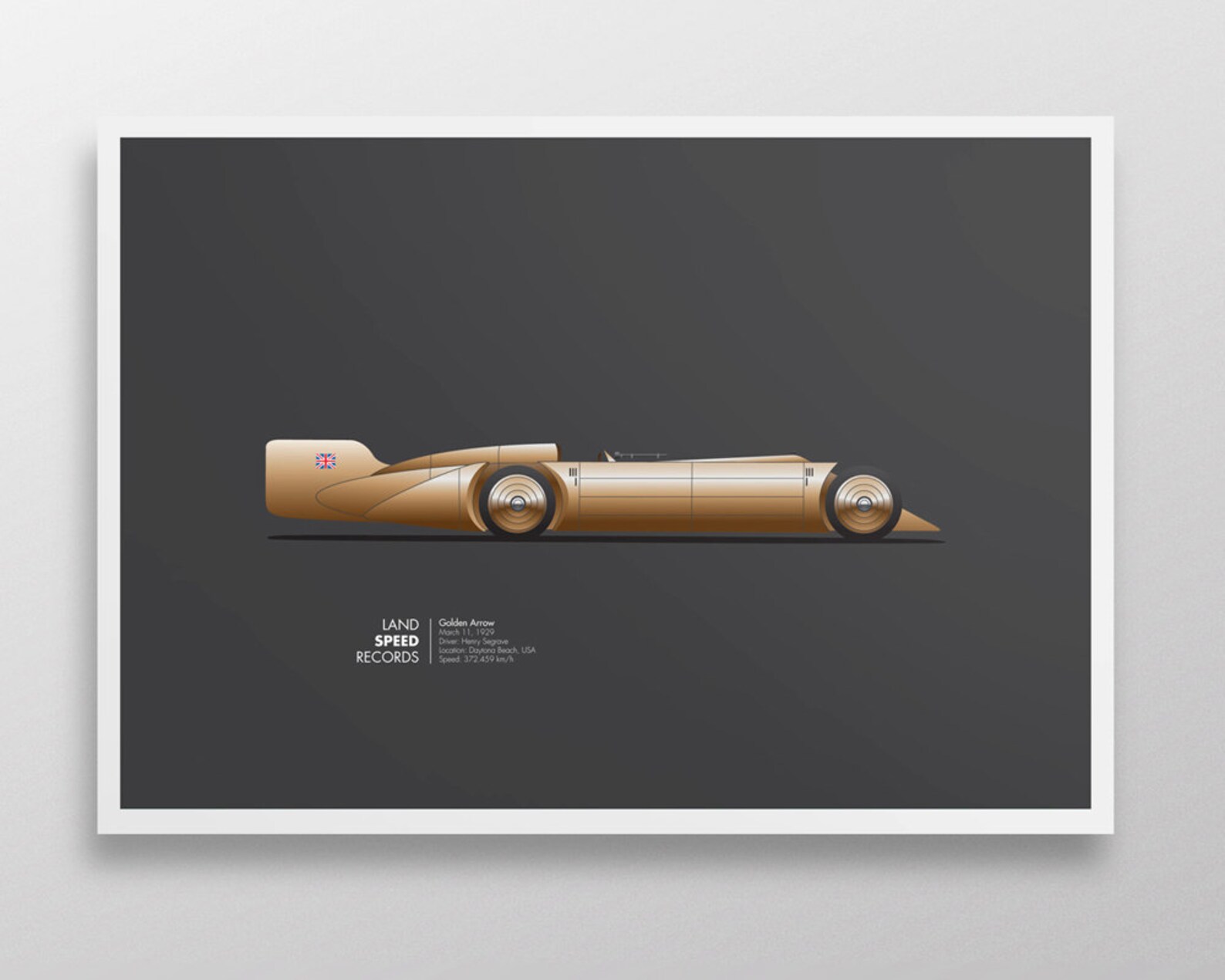 Land Speed Record 'golden Arrow' Car Art Print Fast Car, Perfect for ...