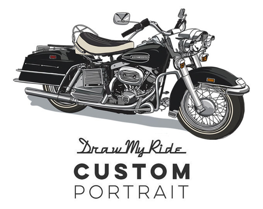 Custom Illustration and A3 Print of Your Motorcycle Perfect Christmas ...