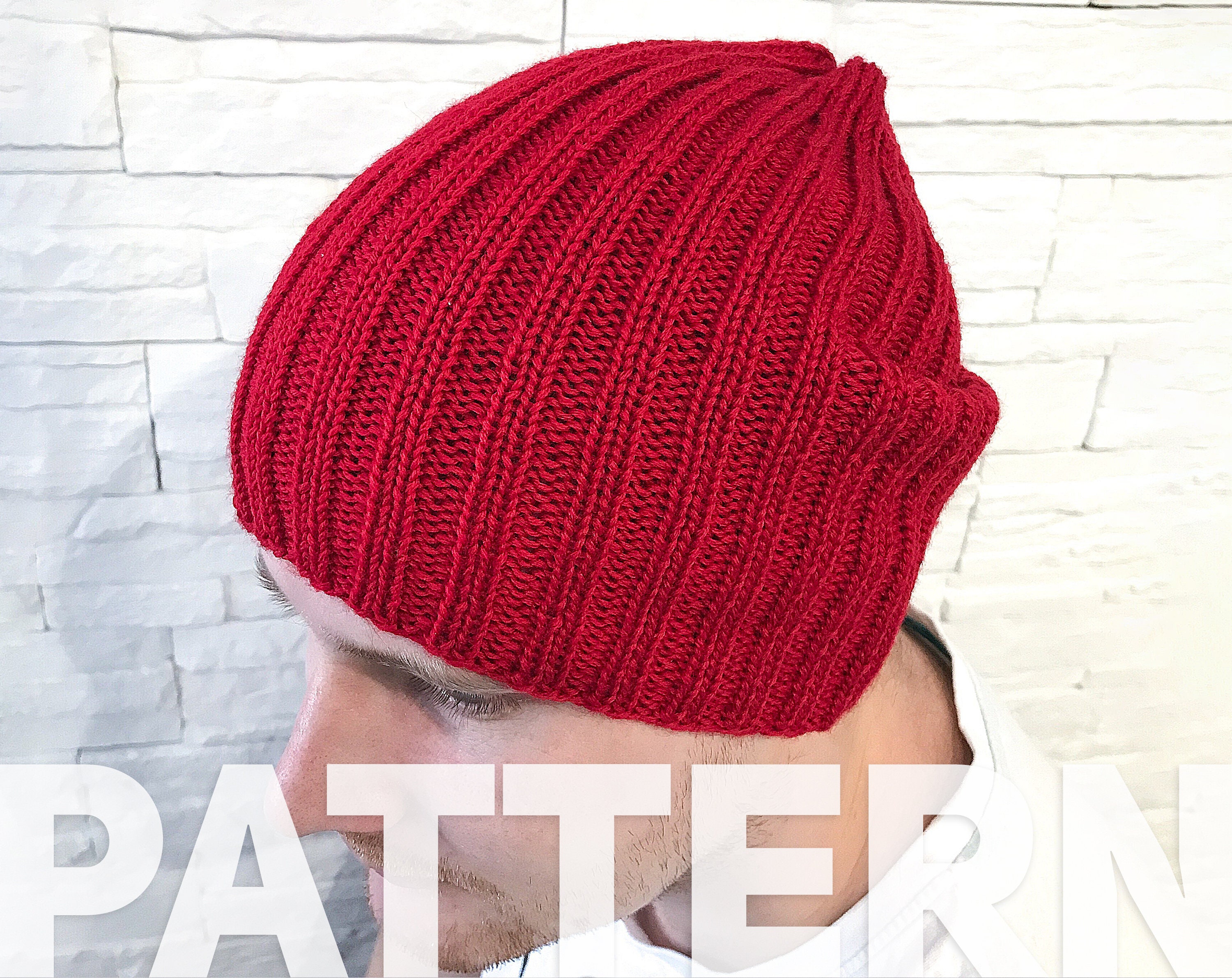 Free Ribbed Beanie Knitting Pattern // Easy Knitted Ski Hat | Etsy