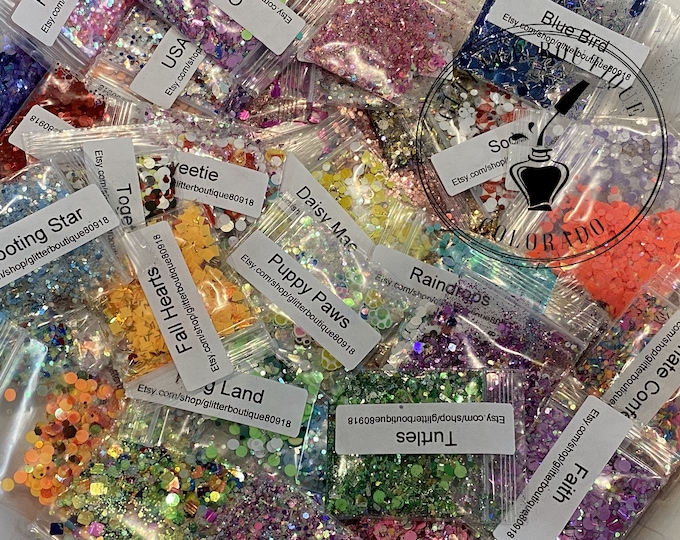 Sample Pack 40 Ultimate Mix Different Glitter Packs, Includes - Chunky ...