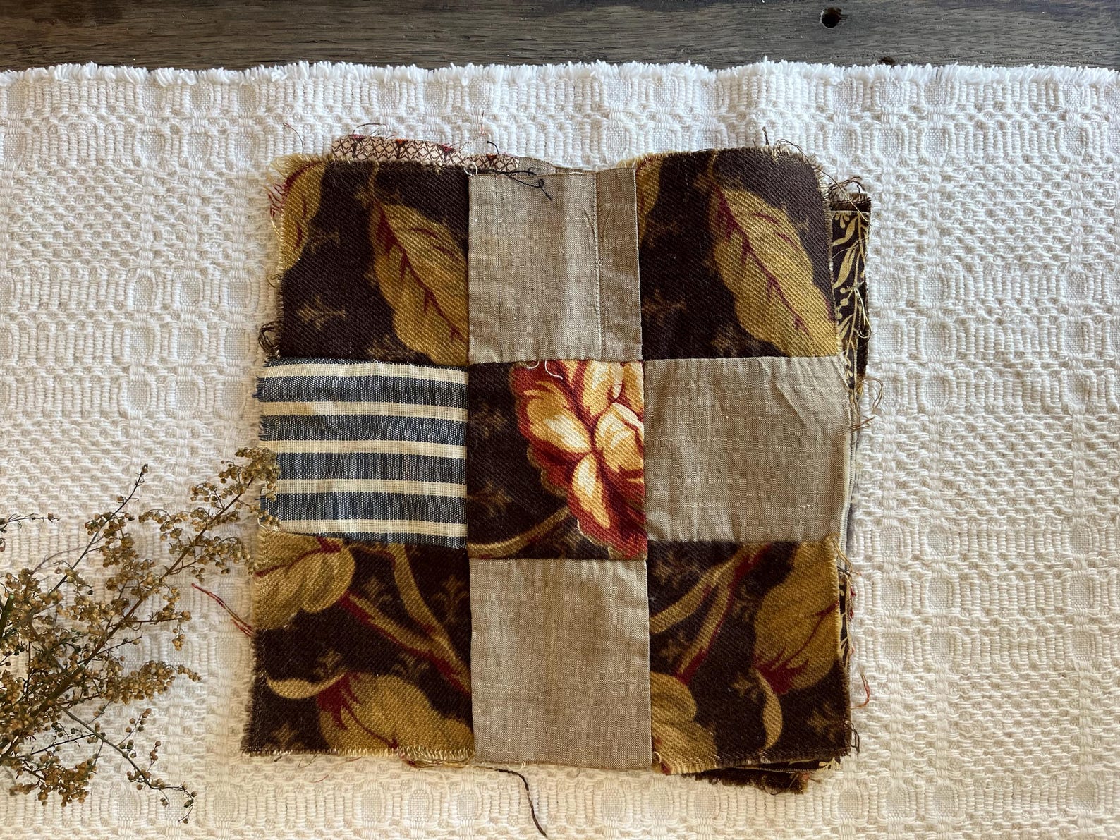 Vintage Unfinished Quilt Squares Set of Five (5) Hand-sewn Quilting ...