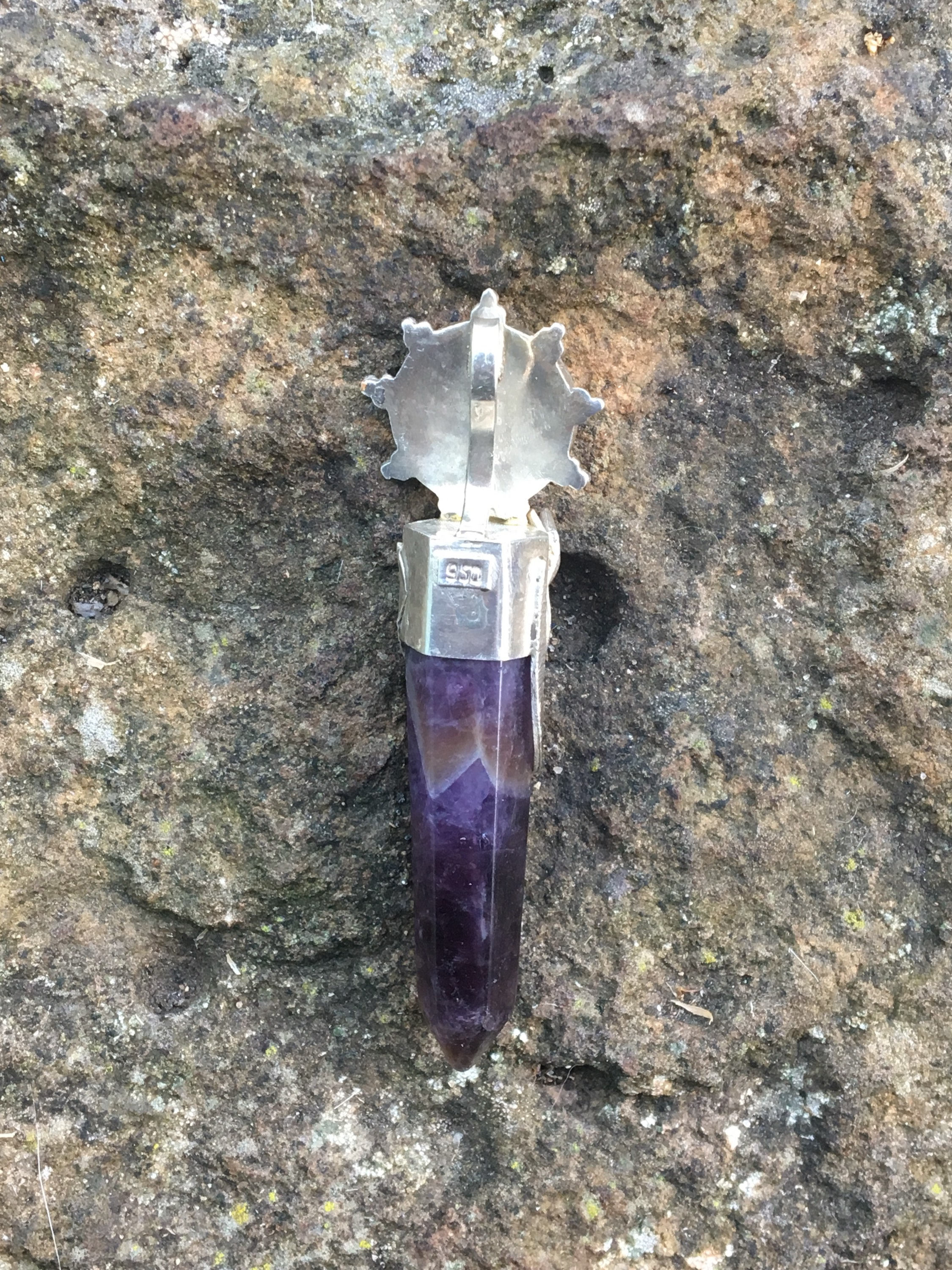 Quechua Sacred Sun and Amethyst Crystal Pendant - Etsy