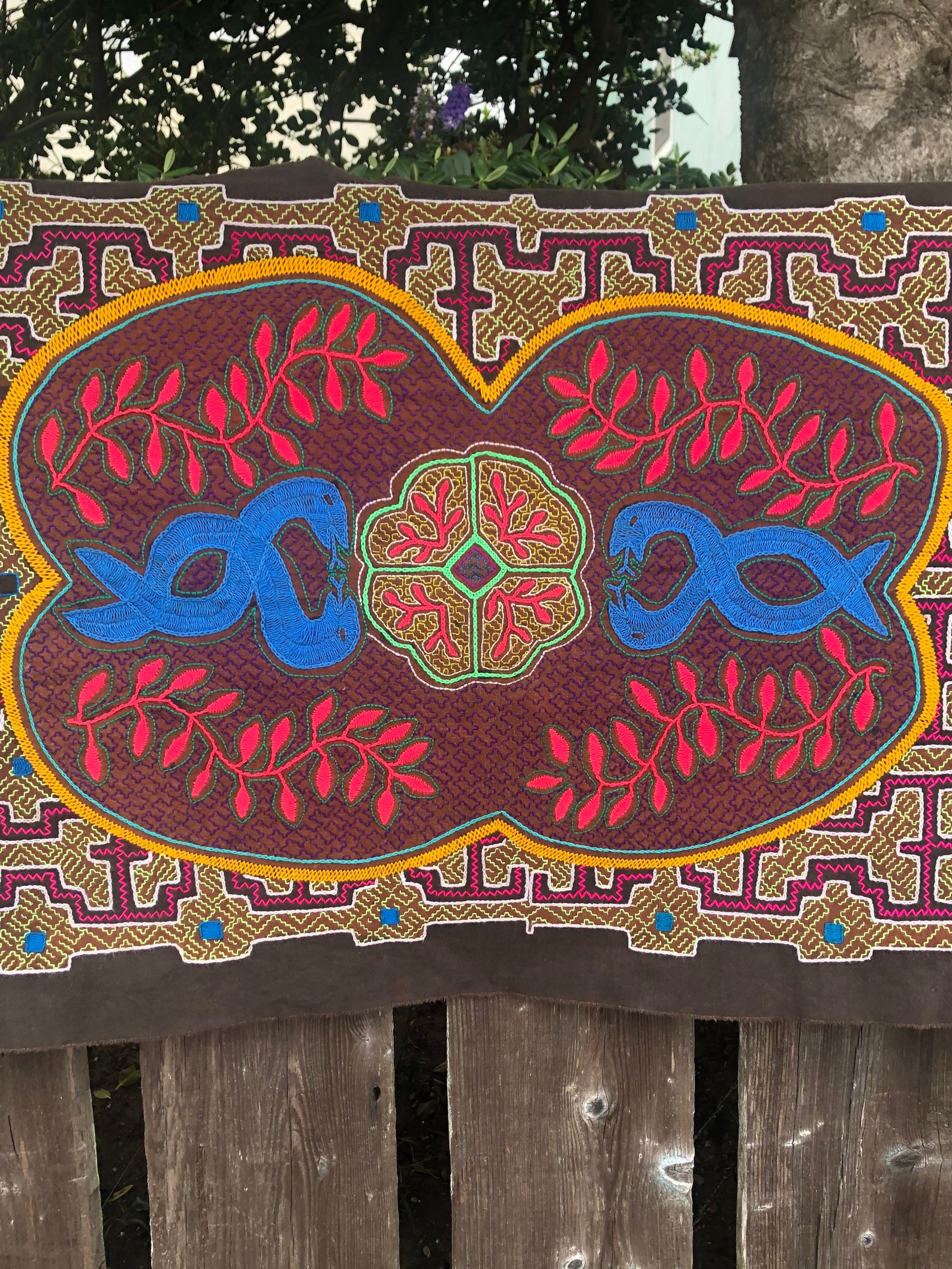 4 Snakes Shipibo Altar Cloth | Etsy