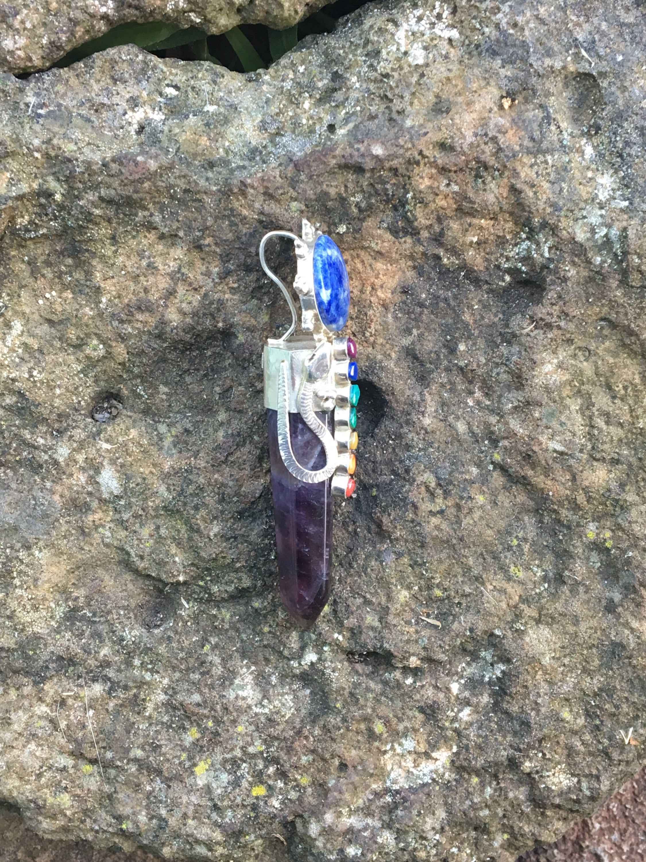 Quechua Sacred Sun and Amethyst Crystal Pendant - Etsy