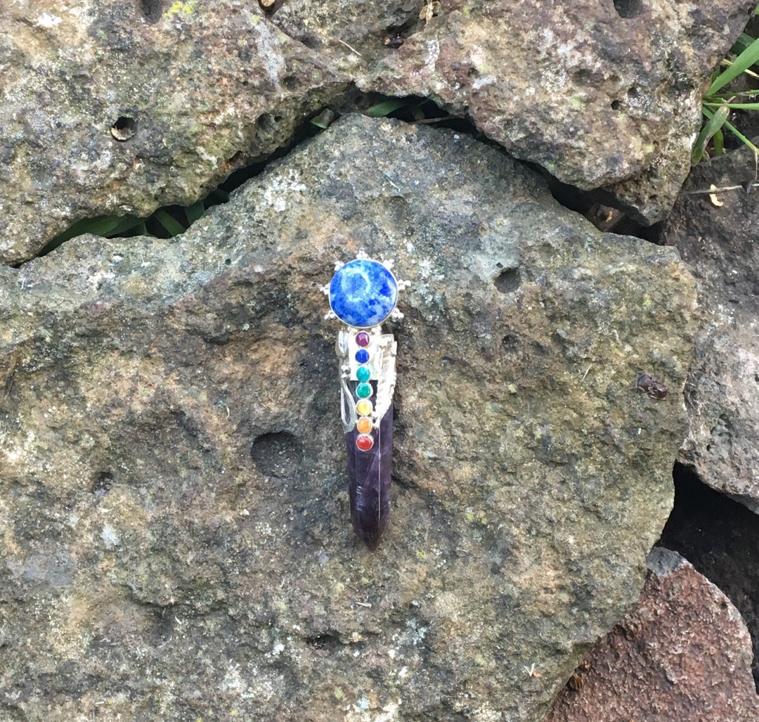 Quechua Sacred Sun and Amethyst Crystal Pendant - Etsy