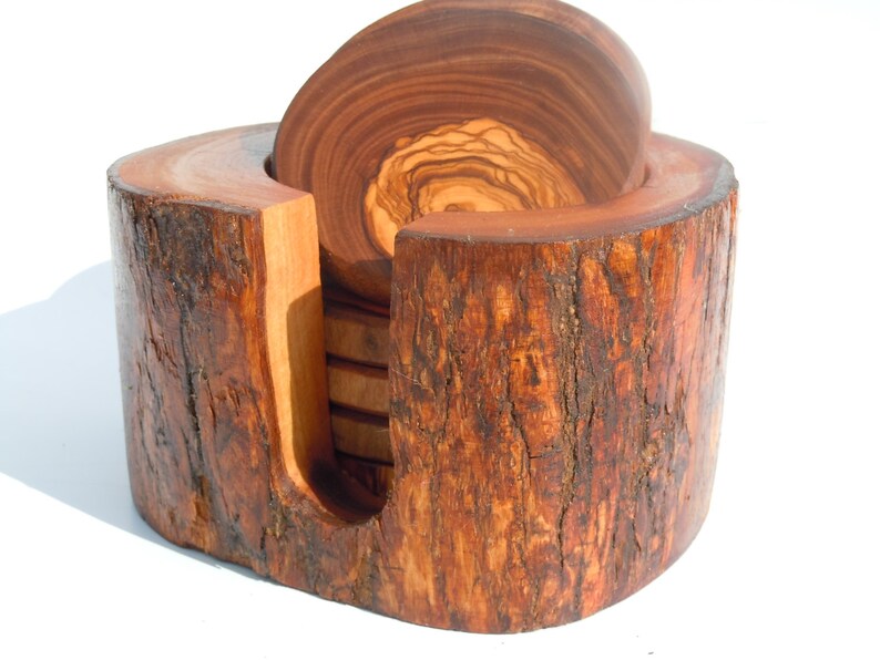 Live Edge Olive Wood Coasters Set free Shipping US Seller - Etsy