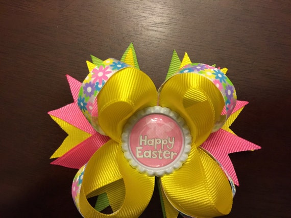 Items similar to Easter Boutique Stacked Bow on Etsy