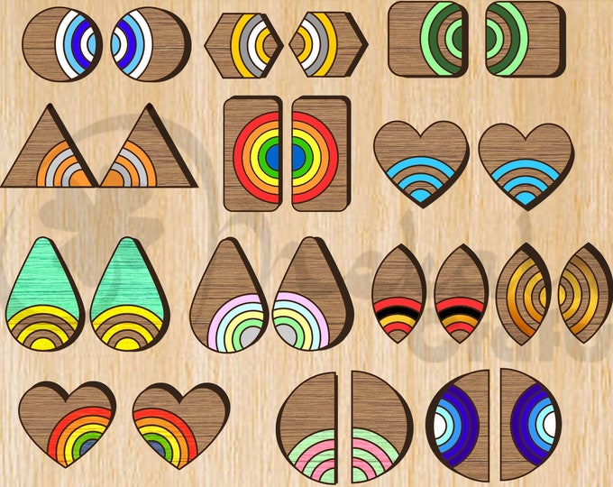 Laser Cut Wood Earring Svg Bundle All in One File Available in Svg Pdf ...