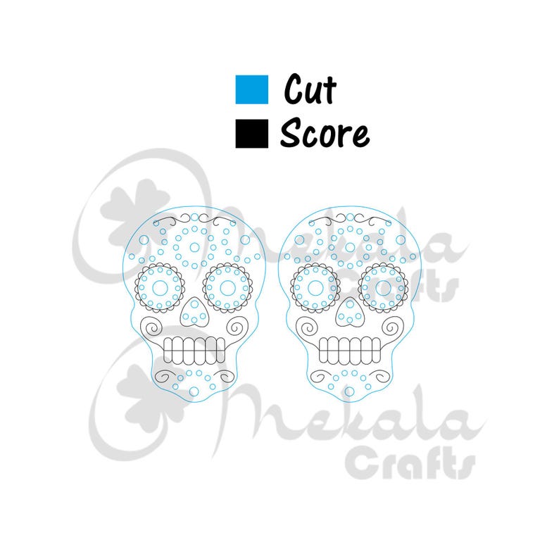 Sugar Skull Embroidery Earring Laser Cut File | Wood Acrylic Leather ...