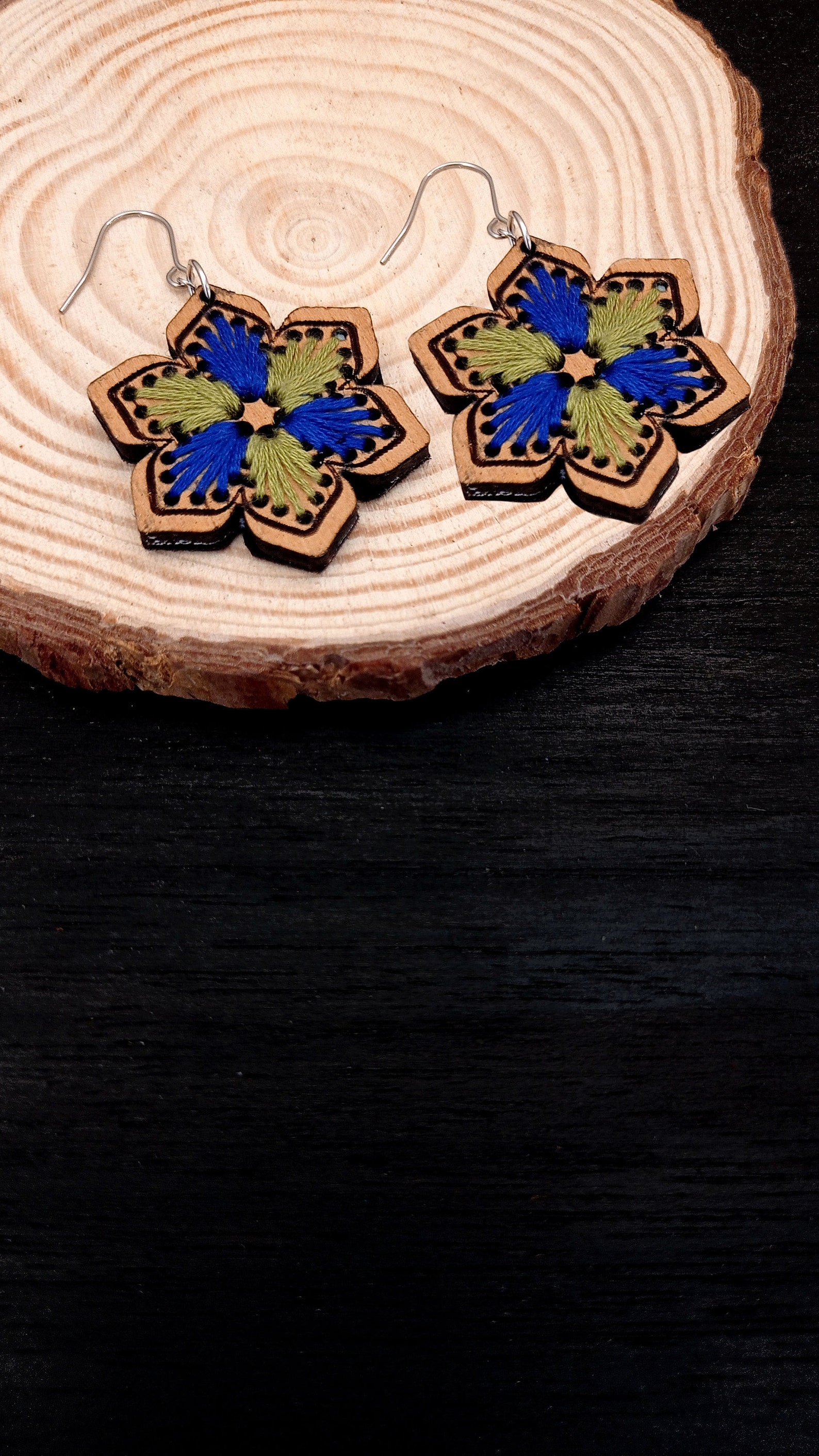 Embroidery Earring Svg File Wood Laser Cut Embroidery Earrings - Etsy