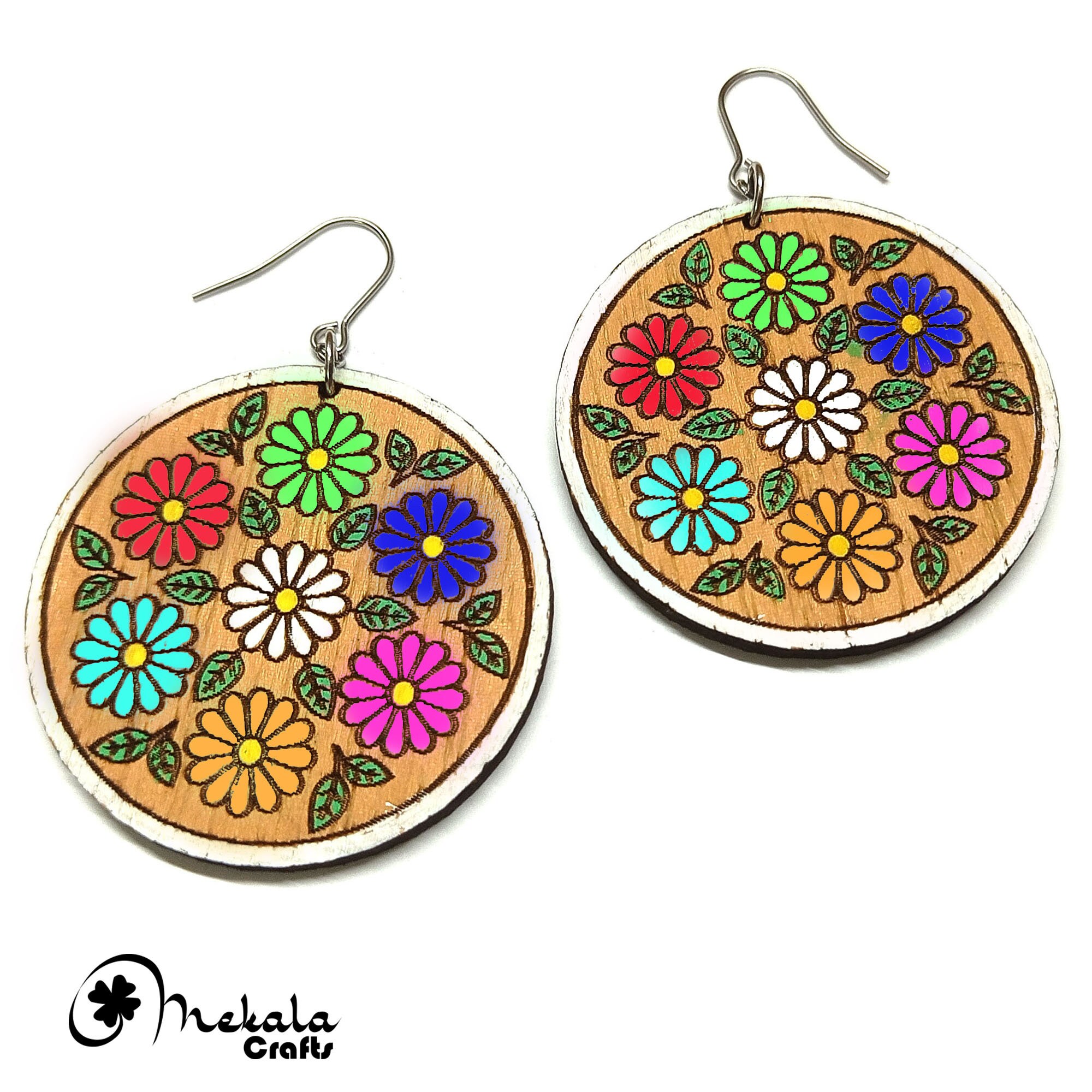 Daisy Flower Laser Cut File Wooden Acrylic Earring Svg Pdf and - Etsy