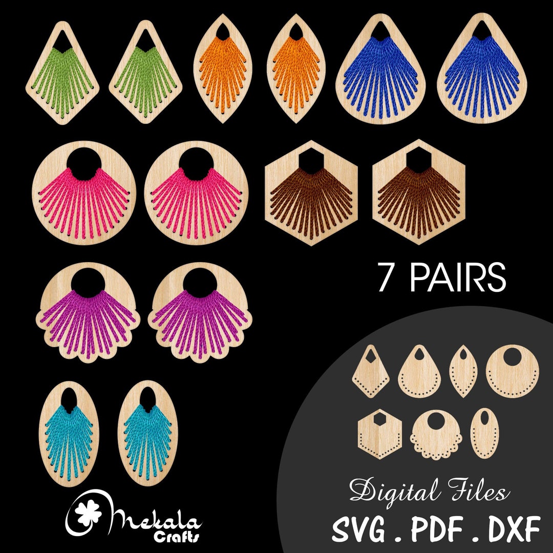 Embroidery Earring Laser Cut File: Peruvian Style (PDF, SVG, DXF) - Etsy